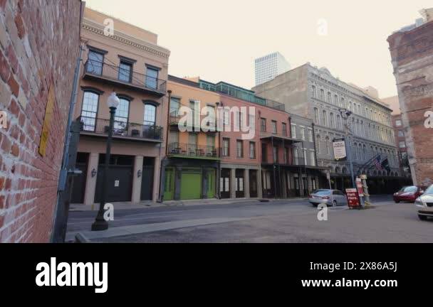 Elements of French Quarter, wide shot. New Orleans, Louisiana. USA 8 ...