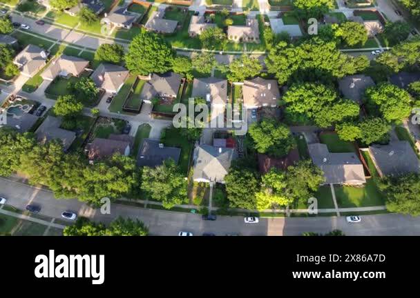 Upscale Dallas suburbs residential neighborhood subdivision with ...