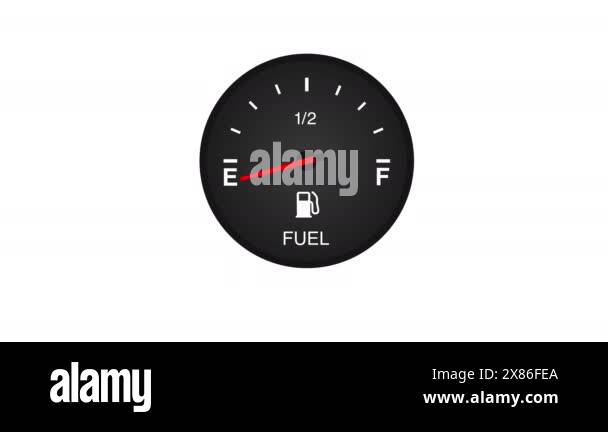Full gas fuel gauge dial 2d animation white screen. High quality 4k ...