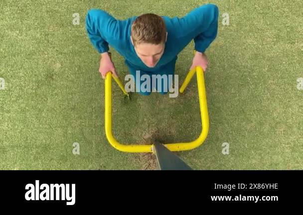 A dedicated young athlete puts in the hard work, vigorously training on ...