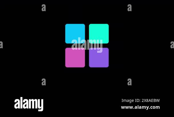 Simple loop animated loading icon. Geometric loader animation with simple rounded squares on ...