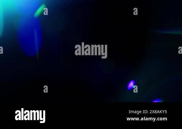 Flickering light effect flare in corner of frame with flare and bokeh ...