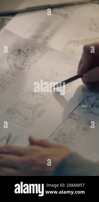 Animator creates sketches for the cartoon. Works on the storyboard ...