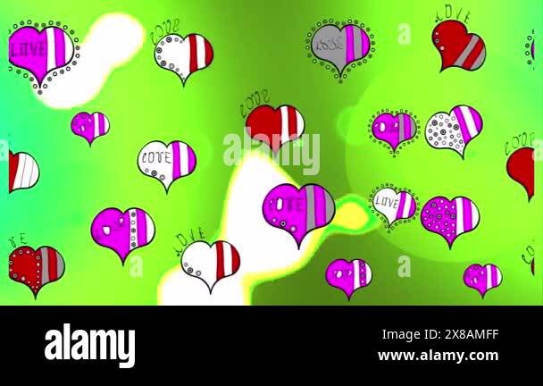 Seamless. love pattern with nice lettering calligraphy text and hearts ...