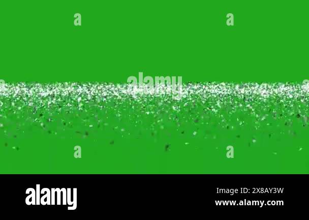 Falling dust particles from the horizontal line on green screen ...