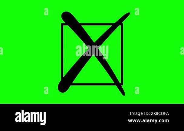 video animation black icon cross select checkbox option reject, on a ...