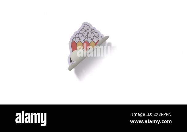 Sticker cartoon popcorn figure, reminiscent of classic animations from ...
