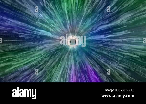 Detailed blue iris with dynamic psychedelic visuals. Motion graphics ...