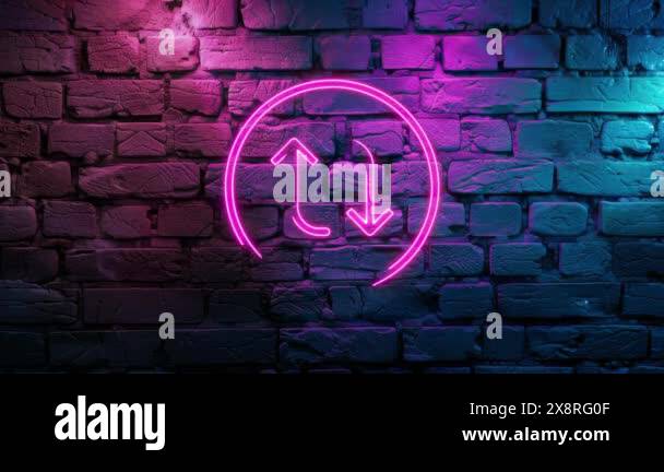 Video footage of Pink glowing Retweet, Repost, Share Post Icon neon ...