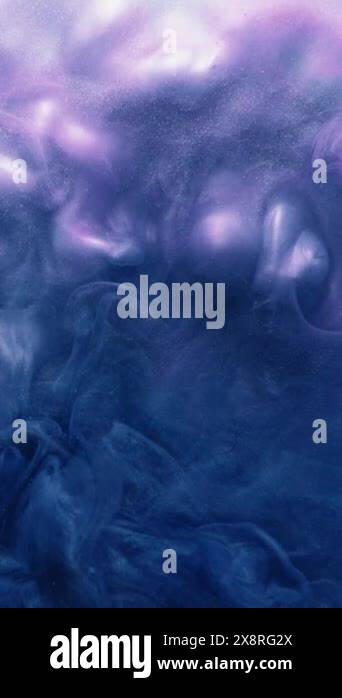 Vertical video. Ink splash. Glitter paint water. Underwater explosion ...