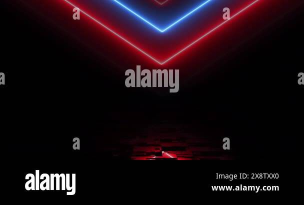 Neon arrows moving downwards illuminated neon light glowy background 4K ...