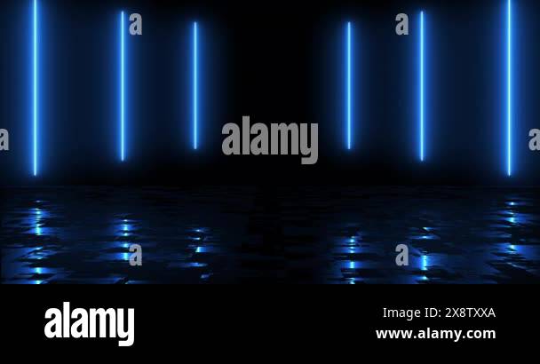 Simple in-and-out neon glowing line. Techno night club sparky spectrum ...