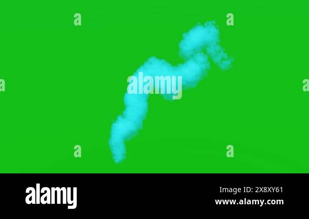 Light Blue Color Gas Floating in the Air on Green Screen Chroma key 3D ...