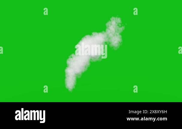 White Smoke Effect on Green Screen Background Chroma key 3D Animation ...