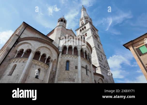 Panoramic view of the historical Modena cathedral and its iconic ...