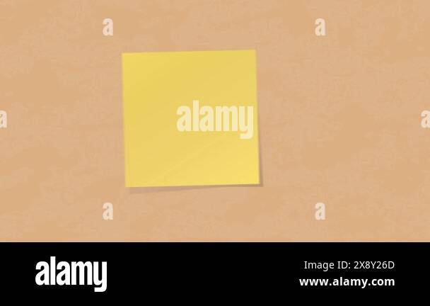 Shaded Sticky Note Fly-in Effect Motion Graphic Animation on Bulletin ...