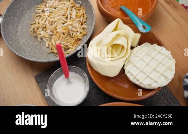 Mexican Corn toast with Beans, Lettuce, Shredded chicken, sour cream ...