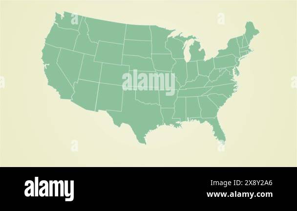 California state flag United States map outline zoom in animation. High ...