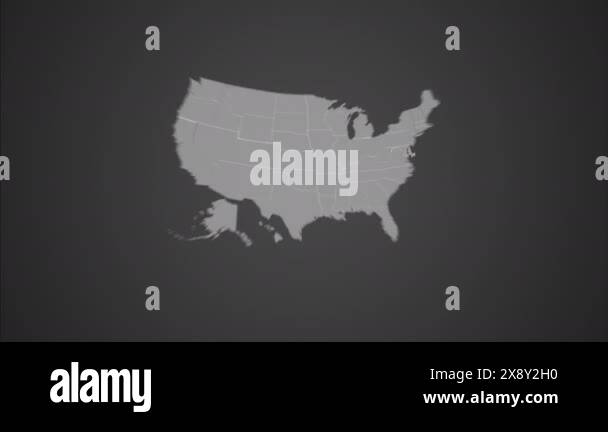 Georgia on USA map red outline shape blinking animation. High quality ...