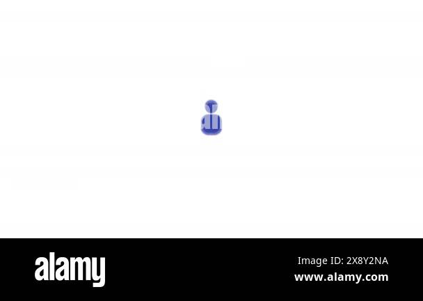 Blue people anonymous shape generic Icon 2d animation white background ...