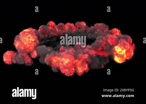 Fire ring shockwave explodes on transparent alpha channel for easy drag ...