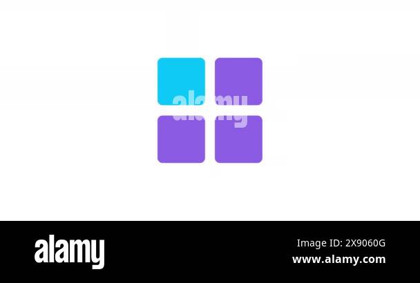 Simple loop animated loading icon. Geometric loader animation with simple rounded squares on ...