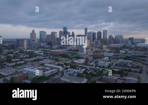 Dynamic urban landscape of downtown Houston from above, showcasing its ...