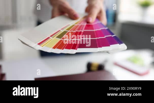 Designer shows color palette samples Stock Videos & Footage - HD and 4K ...