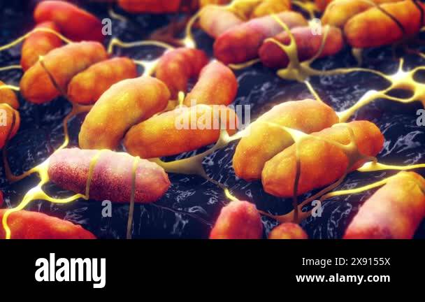 Animation showing Yersinia pestis bacteria. Yersinia pestis causes ...