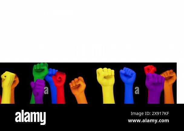 Rainbow Hands Lower Third On Alpha Loop for LGBT pride month on a ...