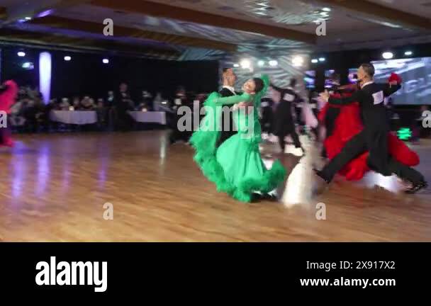 Warsaw, Poland - December 19, 2021: Ballroom dance couple dancing Waltz ...