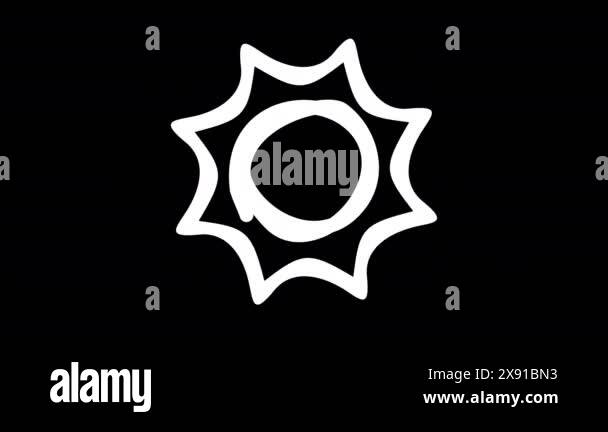 Graphic animation of a child's drawing of a sun. Alpha channel ...