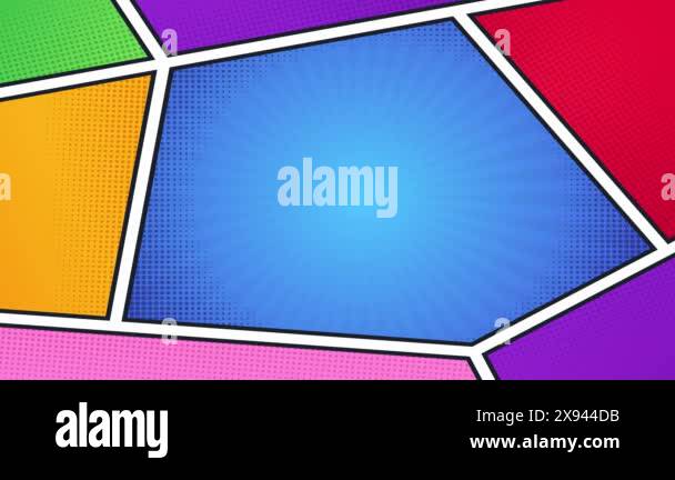 Comic background animation | 4k animated radial rays and dots pattern ...