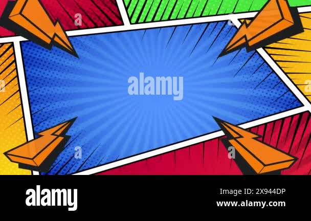 Comic background animation | expression balloon pop art style 4k video ...