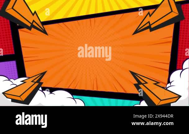Comic background animation | expression balloon pop art style 4k video ...