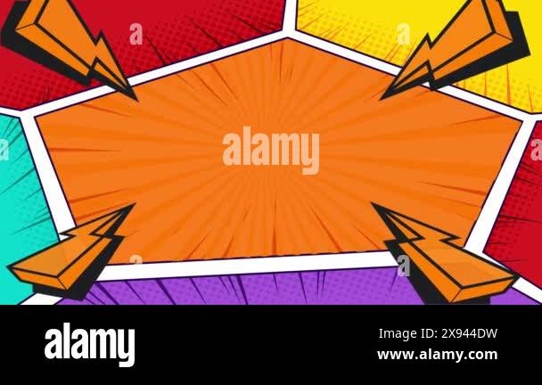 Comic background animation | expression balloon pop art style 4k video ...