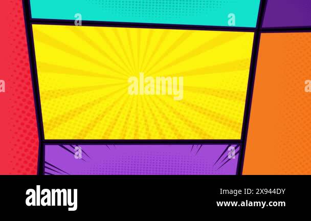 Comic background animation | 4k animated radial rays and dots pattern ...