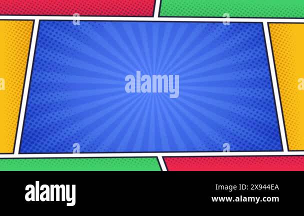 Comic background animation | 4k animated radial rays and dots pattern ...