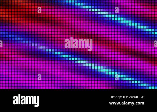 Animated colorful mosaic background. Abstract colored LED squares ...