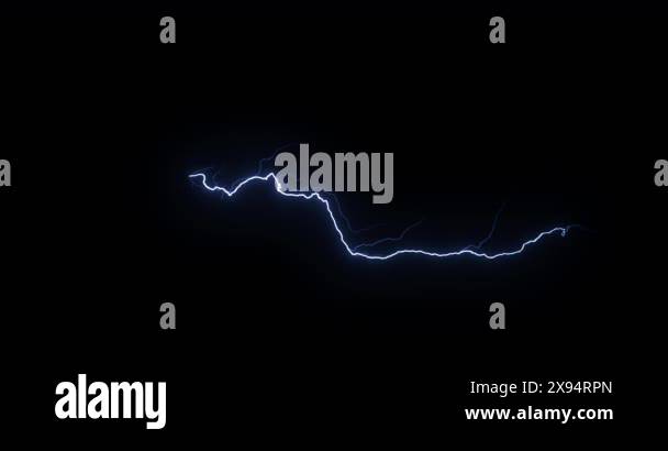4k repeating electric arcs. Blue Lightning flash Thunderbolt isolated ...