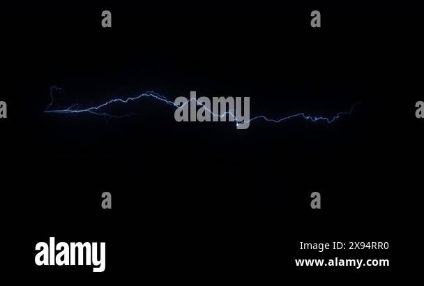 4k repeating electric arcs. Blue Lightning flash Thunderbolt isolated ...