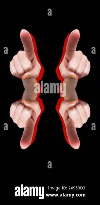 Two female hands with fingers pointing and making hand shapes in ...
