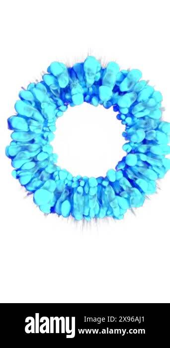 Frames from a high-definition animation showing blue ink diffusion in ...