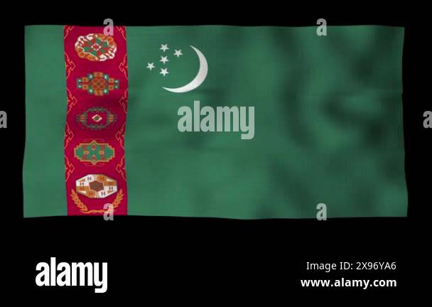 Turkmenistan's National Flag in a Dynamic Display: A Sign of Strength ...