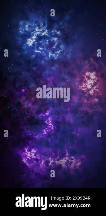 Vertical Flying into Blue Nebula Space and Stars 4K Loop features a ...