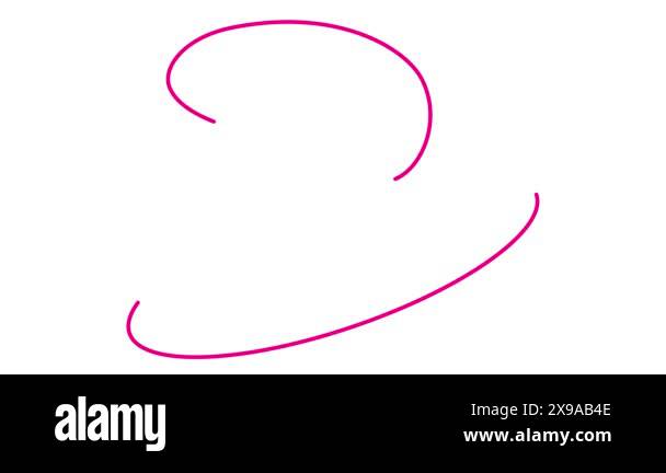 Animated magenta linear bread and roll is drawn. Line pink symbol of ...