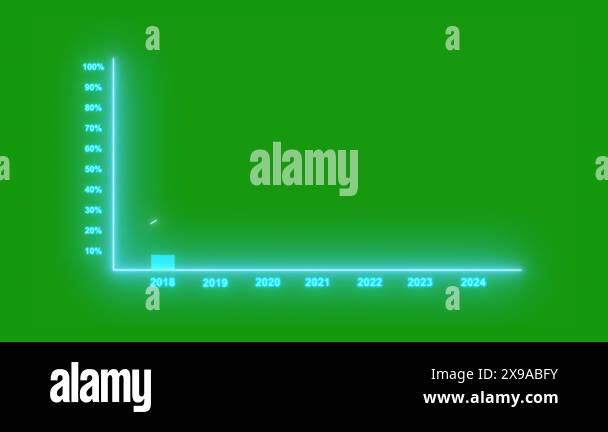 Animated business graph chart with upward trend on grid line background ...