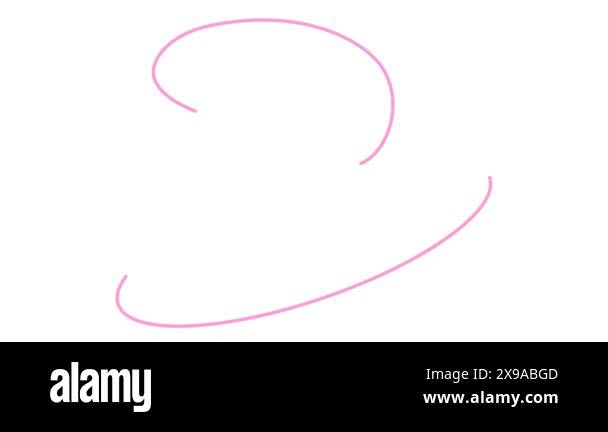 Animated pink linear bread and roll is drawn. Line symbol of bakery ...