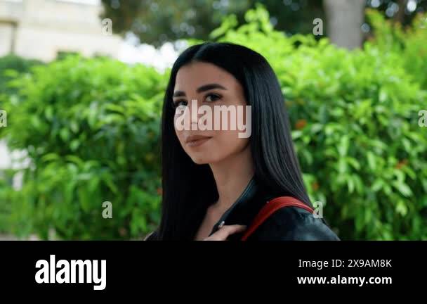 Woman turning smiling camera Stock Videos & Footage - HD and 4K Video ...
