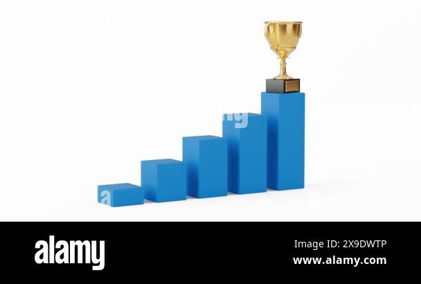 4k Resolution Video: Steps to Success Concept. Golden Winner Awad ...